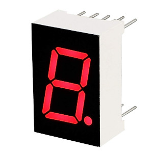 uxcell Common Anode 10 Pin 1 Bit 7 Segment Display 0.75 x 0.5 x 0.31 Inch 0.5" Red LED Display Digital Tube 10pcs