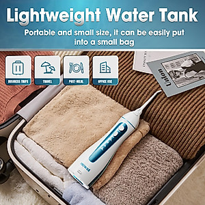 Water Dental Flosser Pick for Teeth: Nicwell 4 Modes Cordless Portable Rechargeable Oral Irrigator IPX7 Waterproof Cleaner Pik Deep Cleaning Flossing Pic Machine for Home Travel