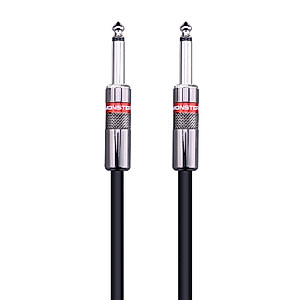Monster Prolink Classic Speaker Cable - 6FT Straight to Straight Instrument Cable - Straight 1/4-Inch Plugs - Guitar Cord w/Superior Signal Transfer, Noise Reduction, Duraflex Outer Jacket