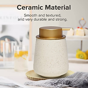 Foaming Soap Dispenser - 12 Oz Ceramic Soap Dispenser with Pump, Liquid Hand soap Dispenser for Bathroom & Kitchen, Refillable Lotion Dispenser