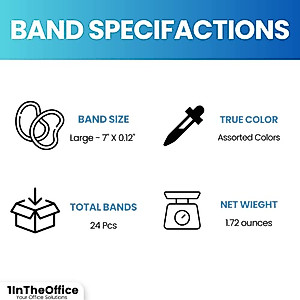1InTheOffice Large Big Rubber Bands, 24/Pack