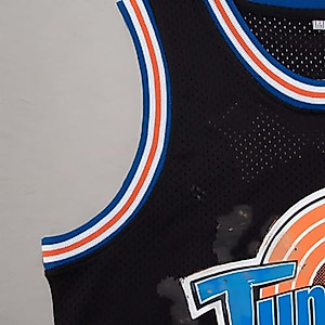 CNALLAR Youth Basketball Jersey Taz Space Movie Jersey Kids Sport Shirts White/Black (Black, Youth Medium)