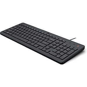 HP 150 Wired Keyboard with Numeric Keypad - Silent-Touch Chiclet Keyboard - Ergonomic, Comfortable - USB Plug-and-Connectivity, LED Indicators (664R5AA, Black)