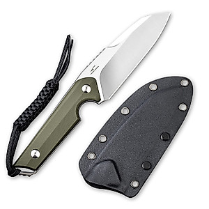 CIVIVI Kepler Fixed Blade Knife, 4.48" Blade G10 Handles, Belt Knife with Kydex Sheath, Lanyard, Clip for Men Outdoor Activities C2109A (OD Green)