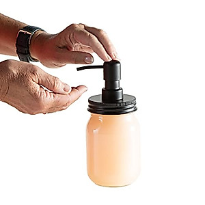 Mason Jar Bathroom Accessories Set – 5-Piece Bathroom Set with Toothbrush Holder, Soap Dispenser, Canister, and 2 Small Jars by Lavish Home (Black)