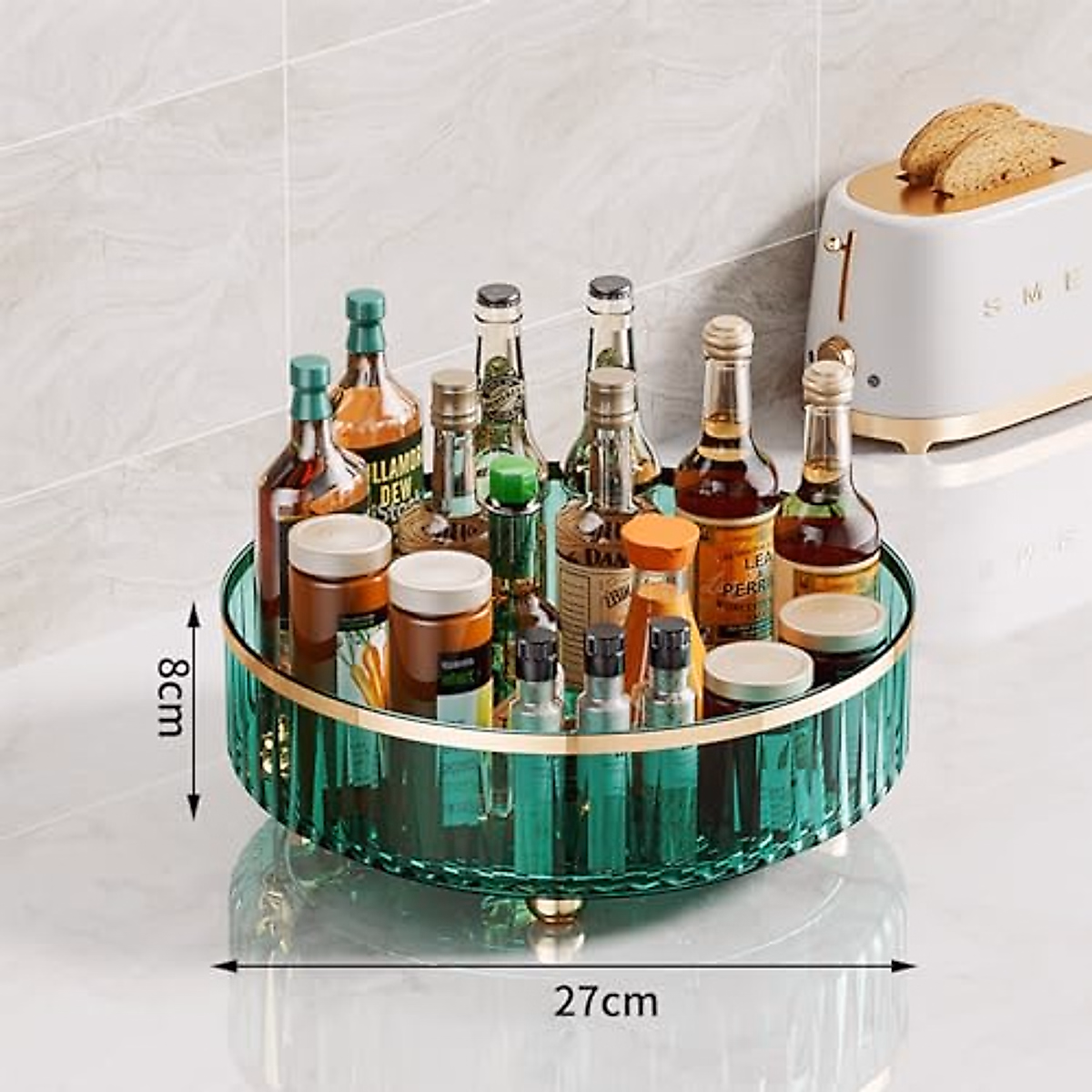 Camidy Lazy Susan Cabinet Organizer 10. 6 Clear Plastic Rotating Spice Rack Lazy Susan Turntable Spin Organizer for Kitchen Cabinet Pantry