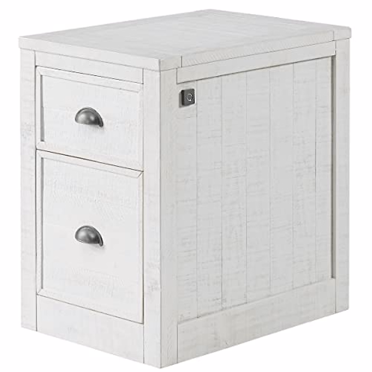 Martin Svensson Home Monterey White Stain 2 Drawer Fingerprint Lock File Cabinet