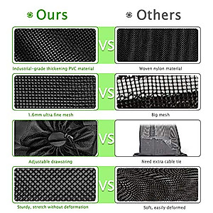 Hecaty 24" x 26" Upgrade Large Pump Barrier Bag, Pond Pump Filter Bag, Black Media Bag Pump Mesh Bag (24" x 26", Black)