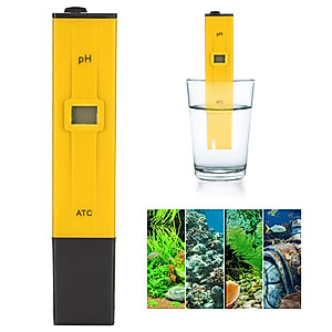 PH Meter, ABS Material PH Pen 0.0-14.0 PH Laboratory Pool Aquarium Range (Yellow Black)