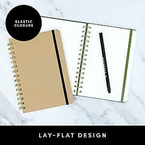 PAPERAGE Lined Spiral Journal Notebook, (Dark Green), 160 Pages, Medium 5.7 inches x 8 inches - 100 GSM Thick Paper, Hardcover, Double-Wire Spiral Journal & Notebook