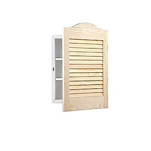 Jensen 605ADJ Basic Louver Unfinished Wood Single Recessed Medicine Cabinet