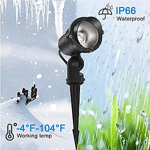 20W Dusk to Dawn Outdoor LED Spotlight Plug in with Photocell Sensor for House Flag Yard Tree Garden, 3000K 1000lm Warm White 120V Landscape Lighting with Stake IP66 Waterproof 5.9ft Cord, 2 Pack