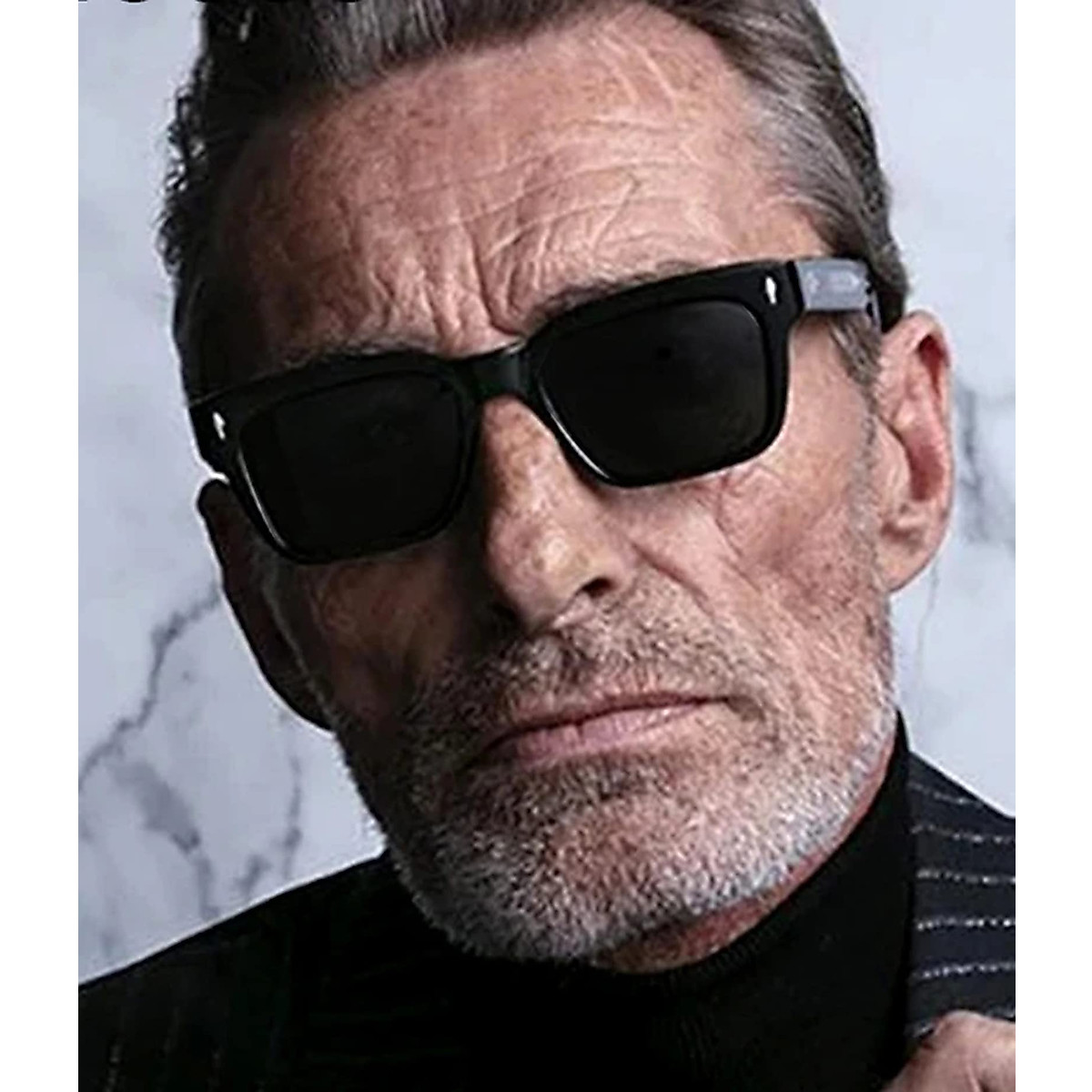 EYLRIM Square Frame Sunglasses for Women Men Trendy Chunky Rectangle Sun Glasses Black Shades UV400 Protection(A1 Black/Grey)