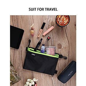 GOX Ultra Light Carry On Zipper Pouch Toiletry Bag Packing Sack Makeup Bag Digital bag (Black)