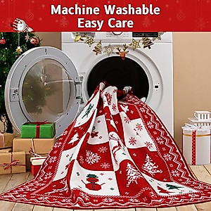 BEIMO Red Area Rug 2x3 Christmas Rug Entryway Kitchen Rug Snowflake Doormat Holiday Decor Print Plaid Floor Cover Bathroom Mat Non Slip Low Pile White Living Room Bedroom Carpet with Gripper