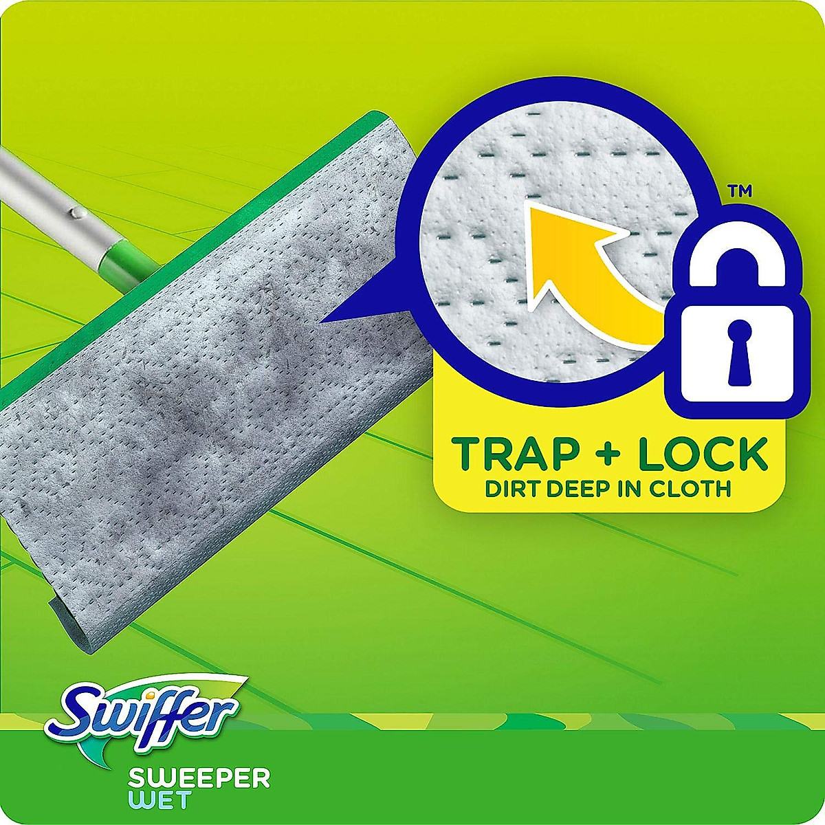 Swiffer Sweeper Wet Cloth Refill, White 60 Count