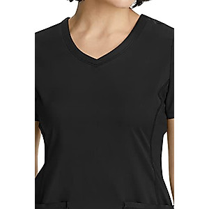 Healing Hands Yoga Scrubs Top for Women Purple Label 2 Pocket V-Neck Women's Scrub Top 2245 Juliet Black L