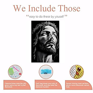 MOMEPE Religion Jesus 5D Diamond Painting Kits, Jesus Diamond Art for Adults, Diamond Dots Gem Art Room Decor Aesthetic 20x24 Inch