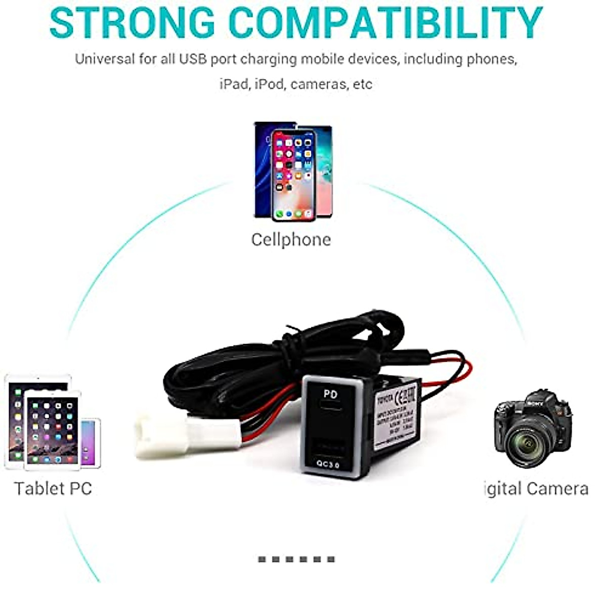 MOTONG USB Car Charger for Toyota Vigo | Rapid Charge & Safe Power