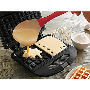 Zulay Soup Ladle Spoon with Comfortable Grip - Cooking and Serving Spoon for Soup, Chili, Gravy, Salad Dressing and Pancake Batter - Large Nylon Scoop & Soup Ladle Great for Canning and Pouring - Red