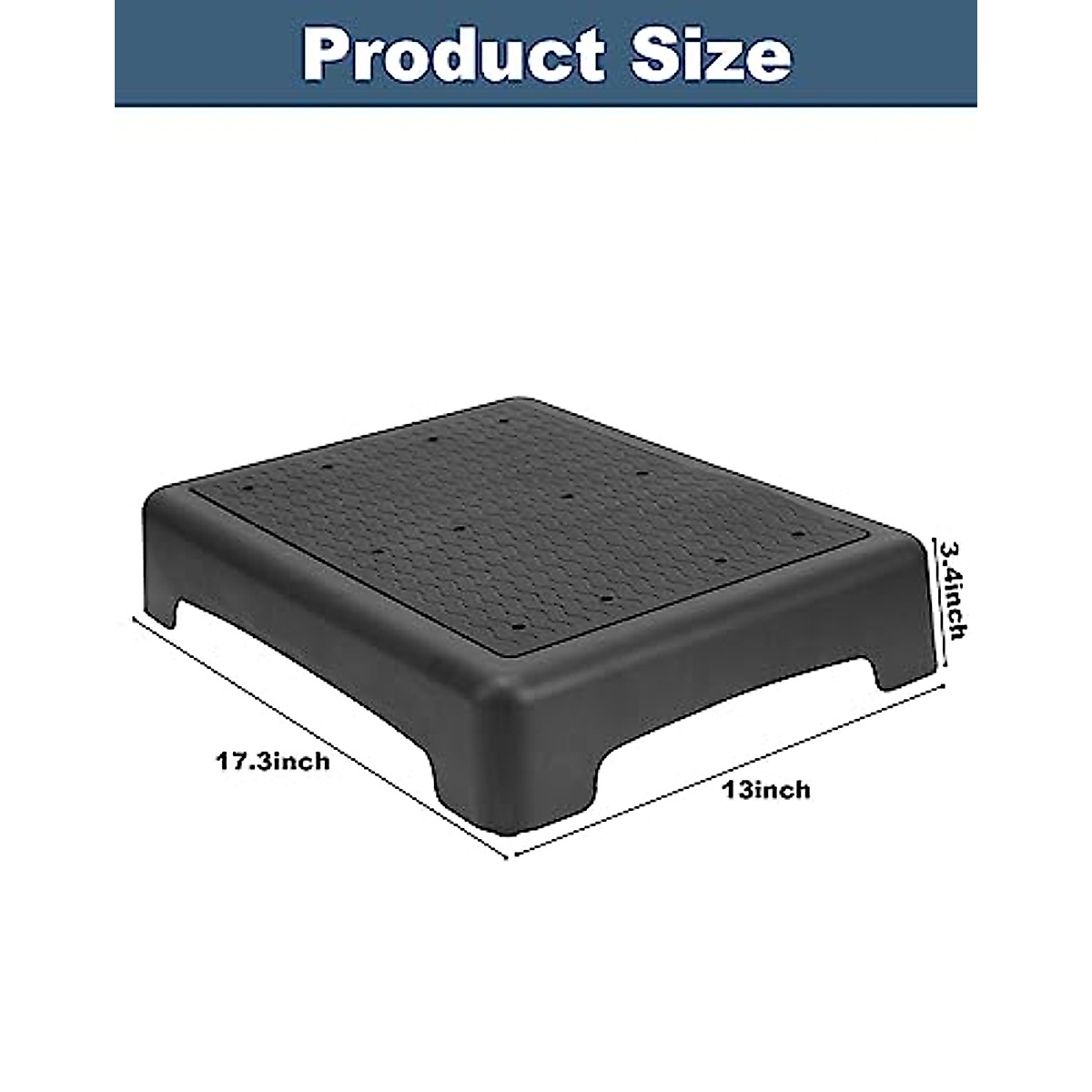 Step Stool for Adults, Heavy Duty, Anti-Slip, Ideal for Outdoor, Kitchen, Bathroom, Bedroom, Plastic, Holds 440 lbs, Half Step Ladder(Medium-Sized)