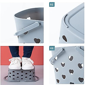 3Pack Portable Shower Caddy Tote Plastic Storage Basket，Heart Shaped Bath Basket Storage Basket with Handle for Bathroom, Pantry, Kitchen, College Dorm