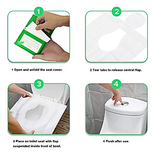 Muranana Disposable Toilet Seat Covers Paper, 50 Pcs Travel Flushable Paper Toilet Seat Covers, for Adults and Kids Potty Training Toilet Seat Paper in Public Restrooms,Airplane,Camping (22x16.5 inch)