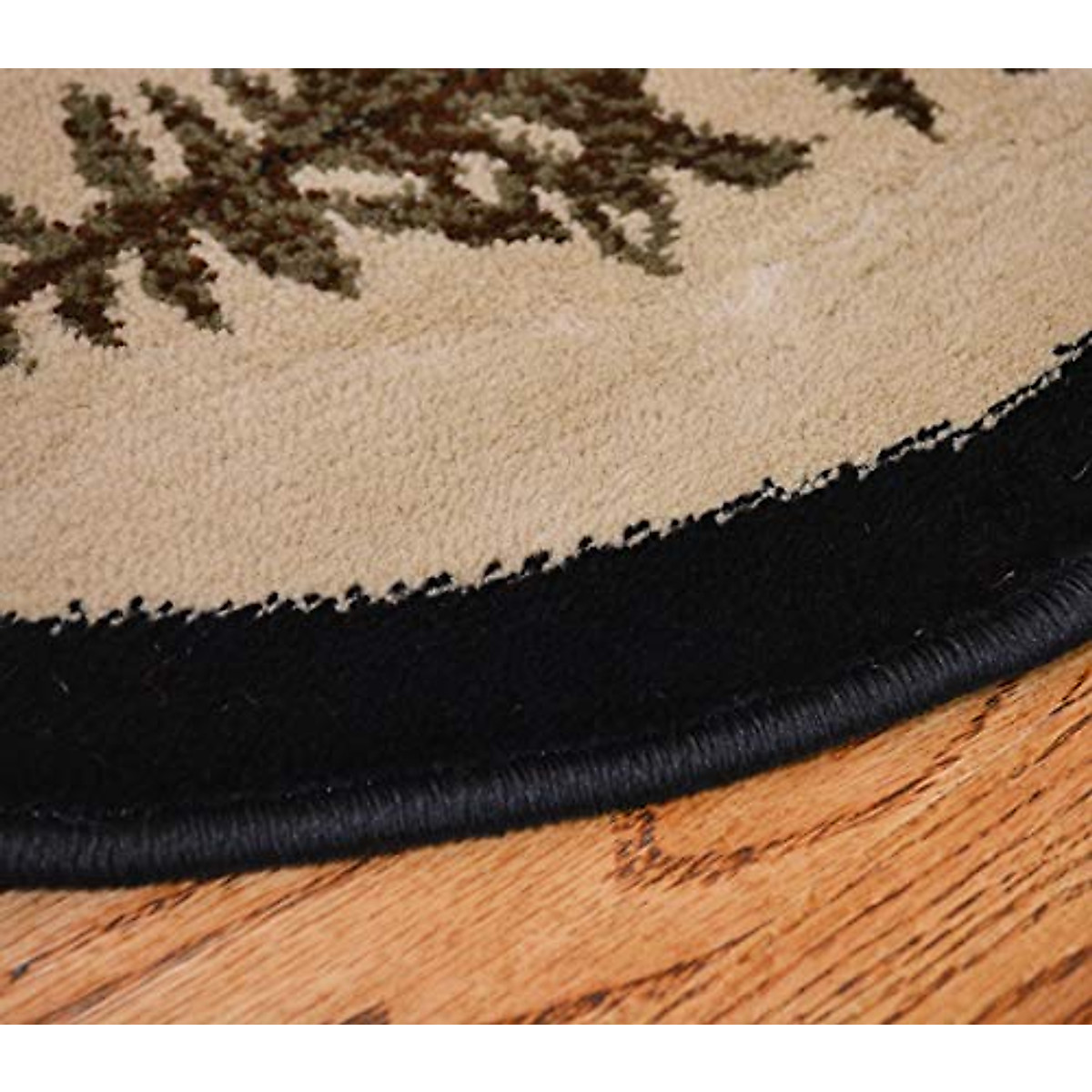 Rug Empire Rustic Lodge Novelty Area Rug, 26" W x 63" L, Bear Oval, Multi