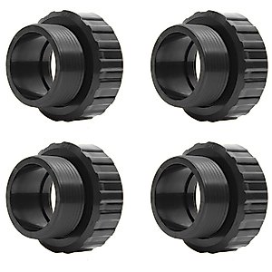 (4-Pack) Socket PVC Quick Connect Unions connect 1 1/2" 40 PVC Pipe to Haywayrd CL100/ CL200 In line Chlorinaters Chlorine Feeders, Power-Flo Matrix Pumps and Filters - PN. SP1500UNPAK2