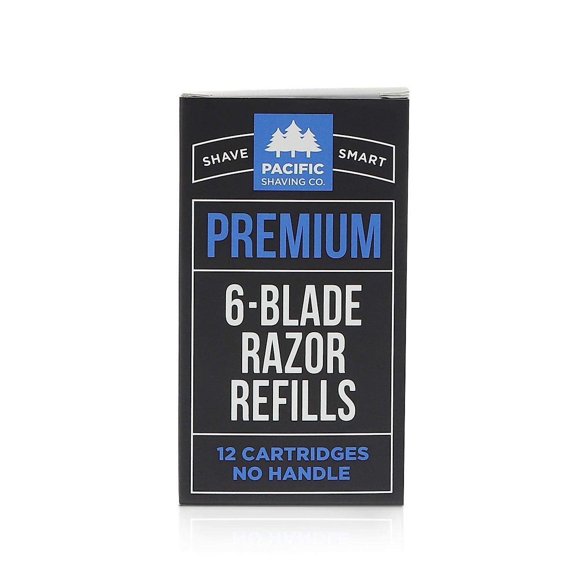 Pacific Shaving Company Premium 6-Blade Razor Refills - Precision Trimmer with Lubrication Strip, for Pacific Shaving Company Razors Only - No Handle (12 Refills)