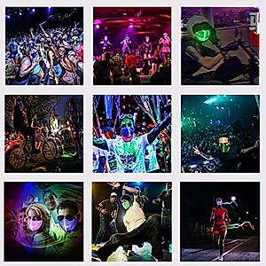 HLBVS LED Rave Mask Light Up Face Mask Glowing 7 Colors Luminous Costumes for Party (White)