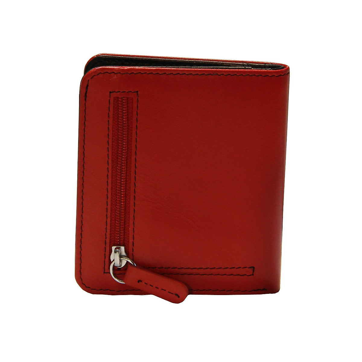 ili New York 7831 Two Tone Leather Wallet with RFID Blocking Lining (Red/Black)