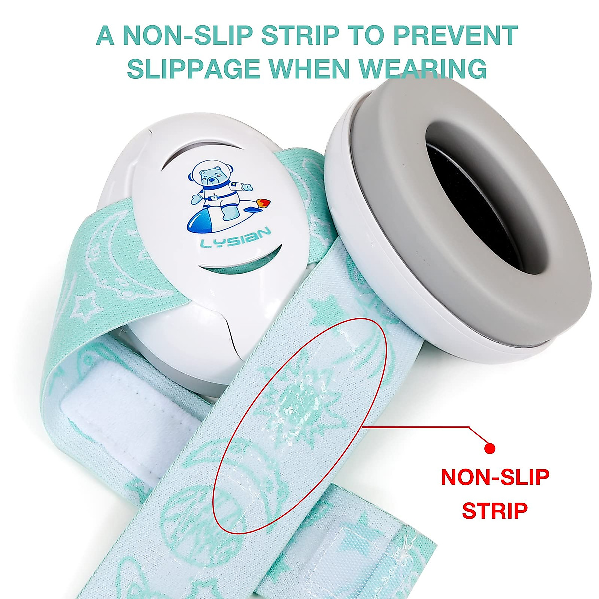 LYSIAN Baby Headphones Hearing Protection Ear Muffs for Infants 0-3 Years with Elastic Headband, Noise Cancelling Baby Earmuffs for Parade Fireworks, Festival, Sleep, Travel, Plane (White)