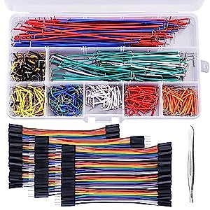 10cm 120Pcs Breadboard Jumper Wires Male to Female, Male to Male, Female to Female +14 Vaules 560 pcs 2-125mm Flexible Breadboard Jumper Wires +1pcs Tweezer for Arduino and Raspberry Pi