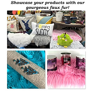 Bianna White Faux Fur Fabric, by The Yard, American Seller, Luxury Shag Shaggy Material for Crafting, Sewing, Costumes, Fursuits, Home Decor… (12x12 inches)