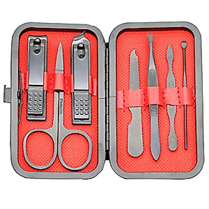 Nail Clippers Sets，20 in 1 High Precisio Stainless Steel Nail Cutter pedicure kit， nail clippers for men ，manicure set，fingernail clipper， and Beauty Tool Portable Set (Set of 7 pieces)