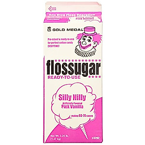 Gold Medal 3202 Pink Vanilla Flossugar, 1/2 Gallon Carton