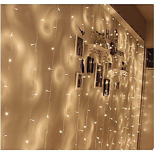 Christmas LED Curtain Lights - ilikable IP44 300LED 9.8*6.6FT Waterproof Indoor and Outdoor Fairy Twinkle String Lights USB-Powered UL588 Approved Decoration for Wedding Party Home Garden Bedroom Wall