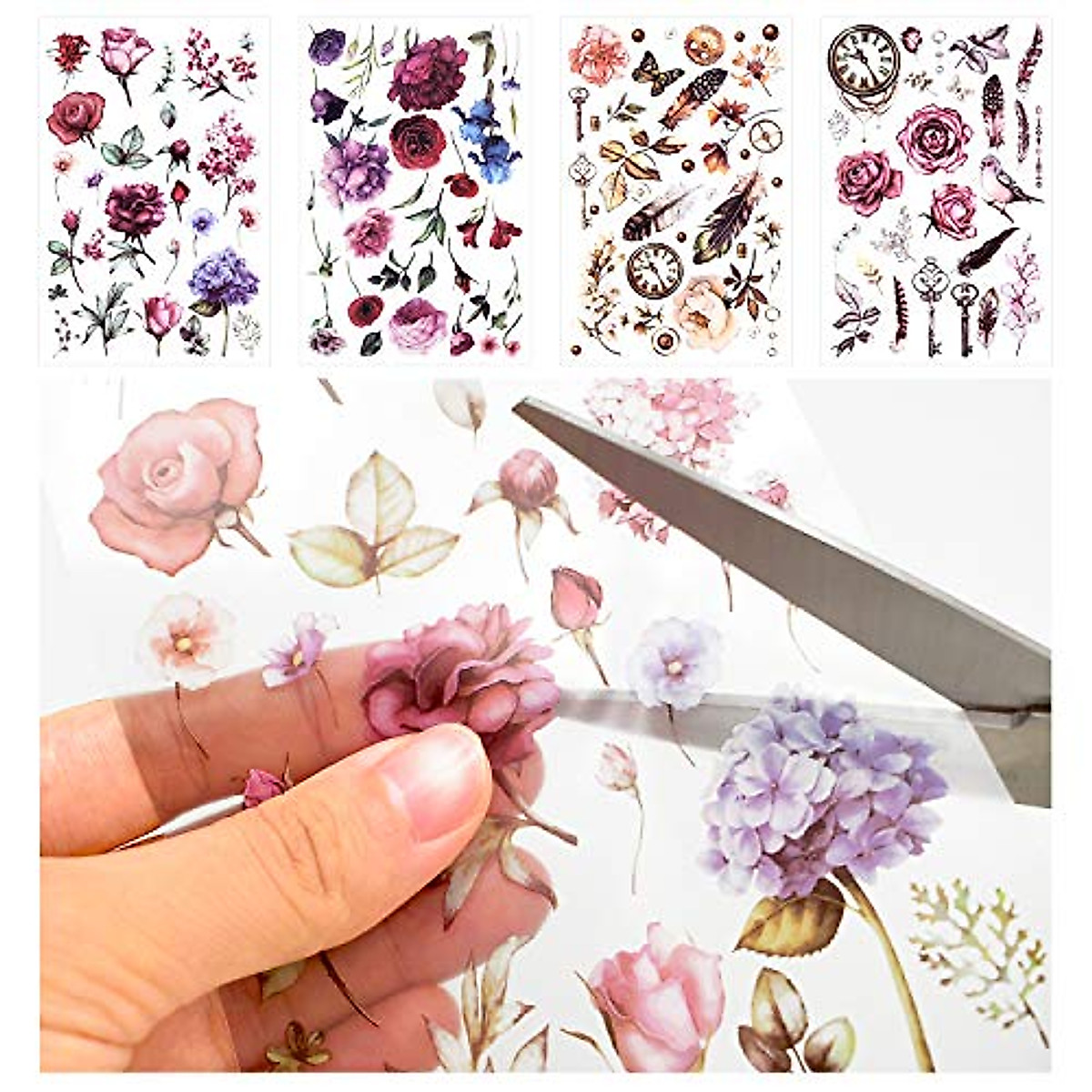Rub On Transfer Sticker Scrapbook Stickers Flower Stickers Decoration Sticker Planner Stickers Plant Stickers for Scrapbooking Diary Album Journals DIY Arts and Crafts (Forest)