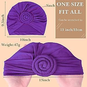 Jeyiour 18 Pcs Women Turban African Pre Tied Bonnet Hairwrap Flower Knot Bonnet Beanie Cap Turban Head Wraps Headband Hat (Novel Colors)