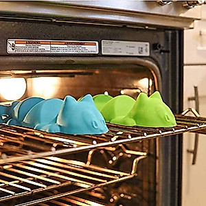 Jarratt Industries Fiesta Taco Holder TacoCat Stand Up Holders, Perfect Plate Stand for Soft and Hard Shell Tacos, Use for Taco Tuesdays and Taco Bar, Microwave and Oven Safe, Green