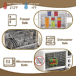 Homhut Airtight Food Storage Containers With Lids 15pcs Organization Canisters Kitchen Bpa Free Plastic Pantry Containers Storage Set for Pasta, Cereal, Dry Food, Flour and Sugar-60 Labels