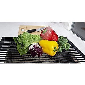 Generic Roll Up Drying Rack Black Multipurpose, 20.4x13.1 Inches, Silicone Coated Solid Stainless Rods, Dish Racks, Sink Cover for Counter Space, Small Kitchen, RV, and Apartment Must Haves