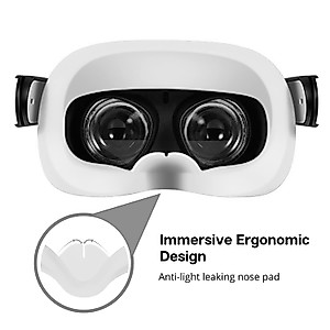 TNP Silicone Cover Set for Oculus Quest 2 Meta Quest 2 Controller Protector White 3 in 1 Silicone VR Face Cover, Protective Lens Cover, VR Headset Skin Shell Accessories for Oculus Quest 2