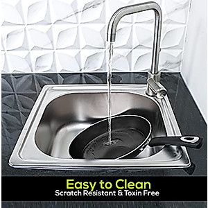 Utopia Kitchen - Saute Fry Pan - Nonstick Frying Pan - 11 Inch Induction Bottom - Aluminum Alloy and Scratch Resistant Body - Riveted Handle (Grey-Black)