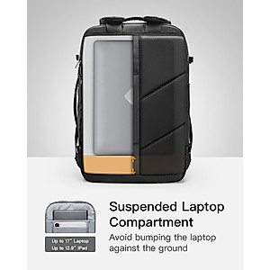 Inateck 42L Multiple Anti-theft Protections Travel Laptop Backpack,Splash-resistant Large Capacity Hand Luggage,Compatible with 17 Inch Laptop,Cabin Backpack for Business Trip and Outdoors