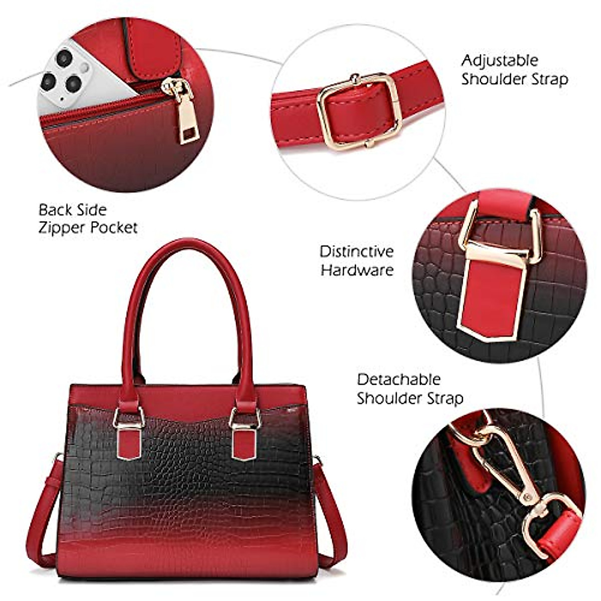 LJOSEIND Women’s Handbags Designer Satchel Purse Structured Shoulder Bags Work Top Handle Bags Totes