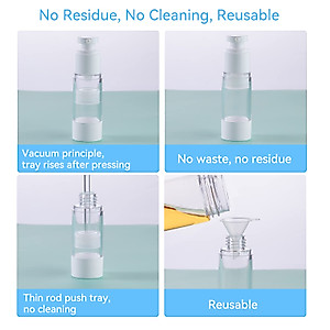 Travel Bottles TSA Approved Containers Leak Proof Travel Vacuum Portable Dispensing Bottles Airless Pump Bottle Set Travel Size Toiletries Tubes Kit for Liquids with Portable Zipper Bag