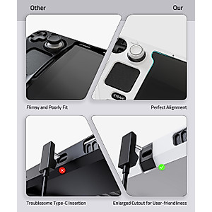 Syntech Protective Case Compatible with Steam Deck Accessories Console OLED/LCD, All-Round Protection with Non-Slip Thumb Grips, Silicone Cover for Enhanced Fit and Alignment-Grayish White