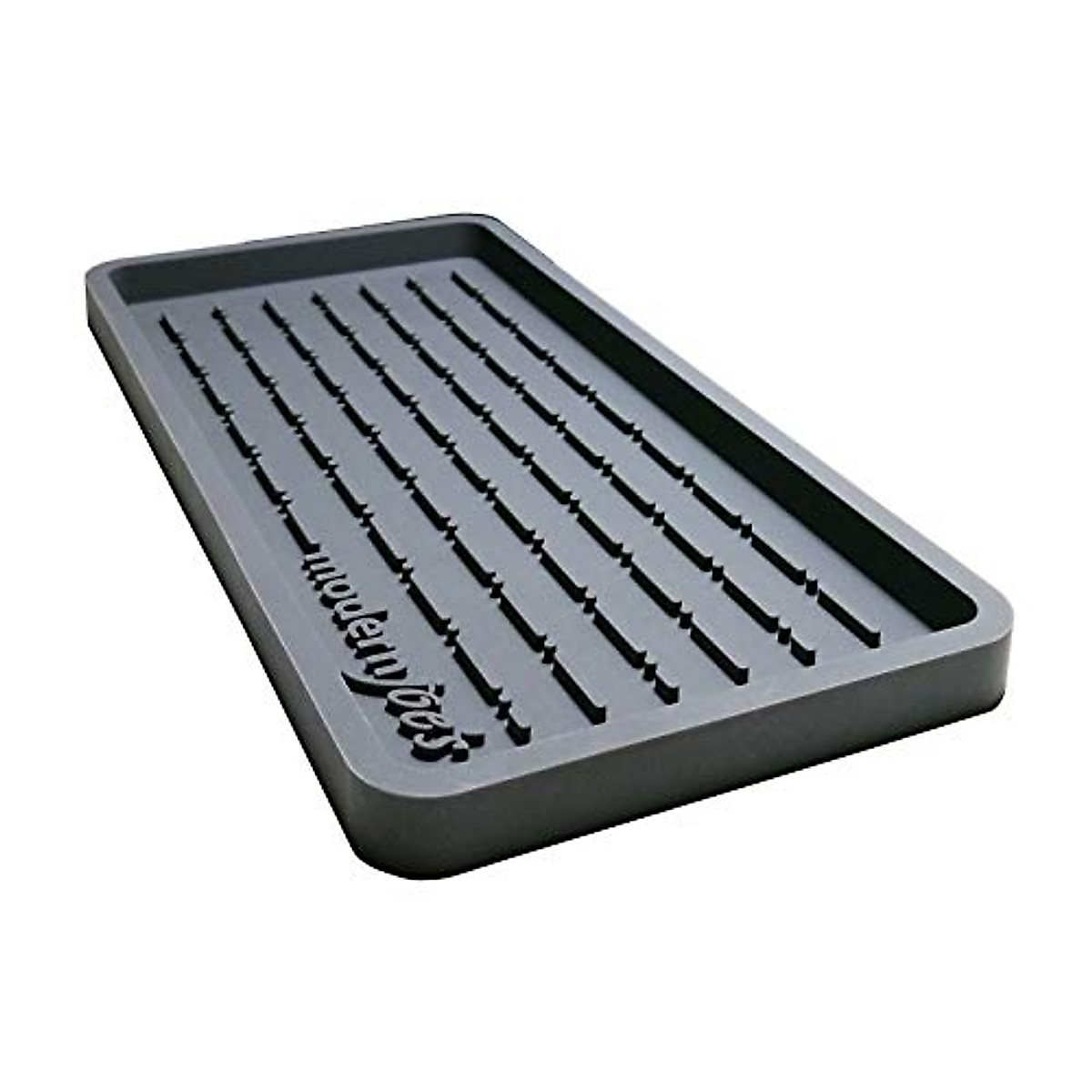 Sponge Holder - Sink Caddy Organizer - Kitchen Bath Vanity Tray - Soap, Cleaning Brush, and Scouring Pad Multi-use Silicone Tray – Non-Slip, Heat Resistant and Dishwasher Safe – 11” X 5.5” - Gray